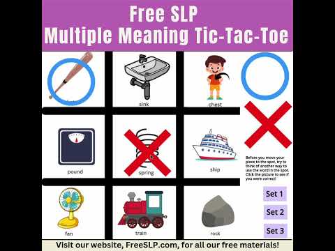 π― Free Speech Therapy Multiple Meaning Tic-Tac-Toe π―