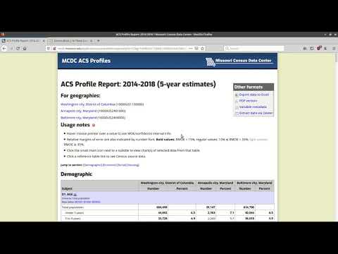 Create Census ACS Profiles with MCDC Apps
