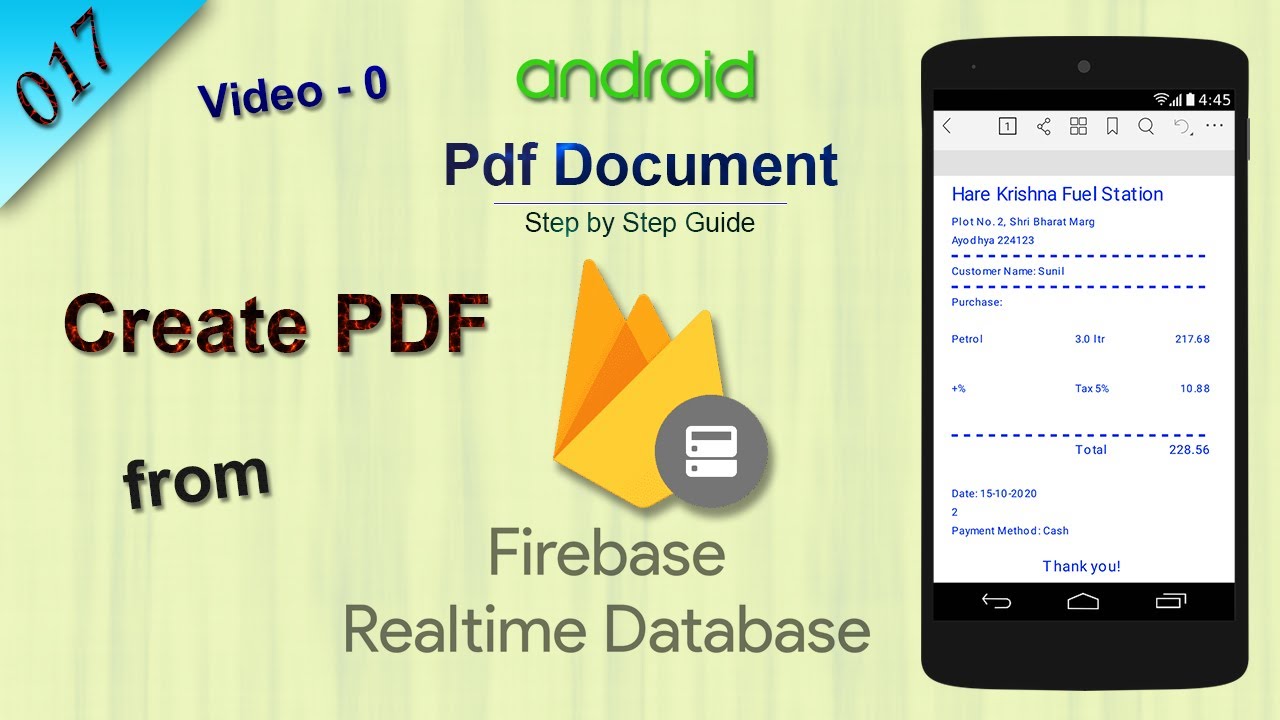 Introduction : Create PDF from Firebase Database android || Android Studio Firebase PDF Tutorial