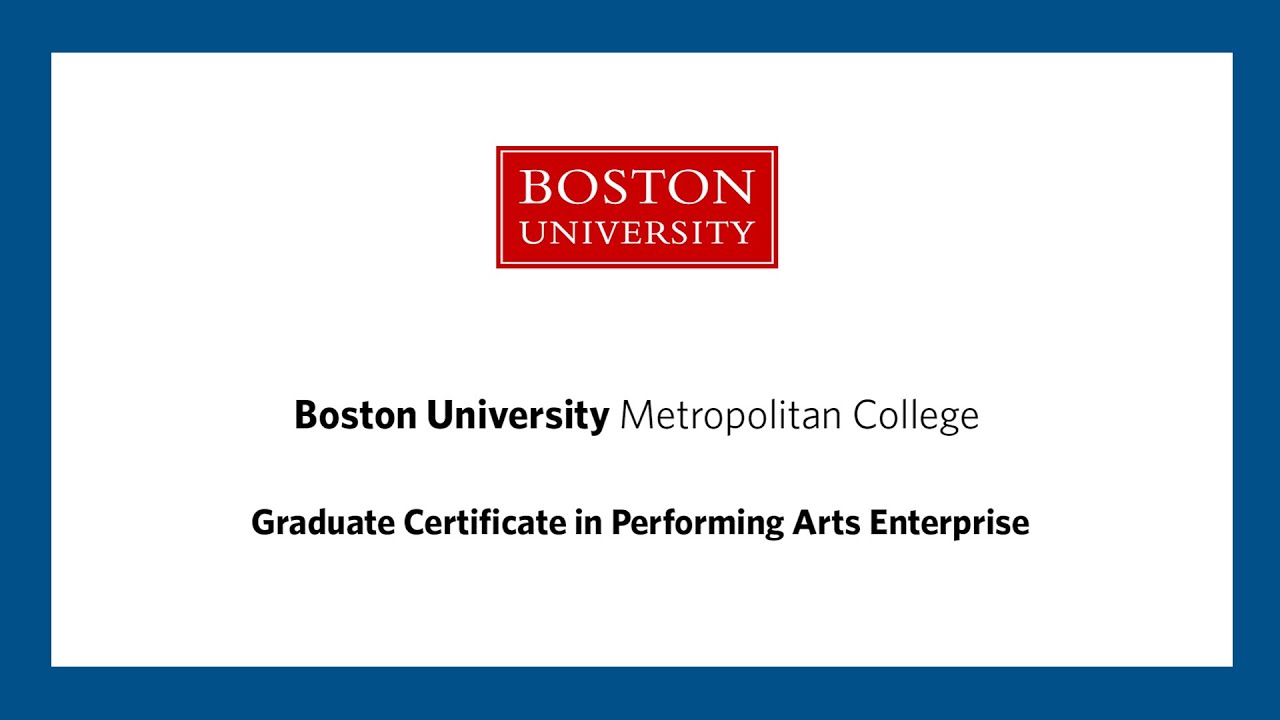 MET a Program: Graduate Certificate in Performing Arts Enterprise