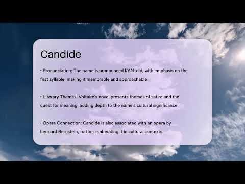 Candide - Baby Boy Name Meaning, Origin & Popularity - RandomNames.com