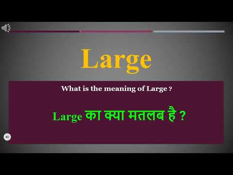 Large meaning in Hindi | Large ka kya matlab hota hai | daily use English words