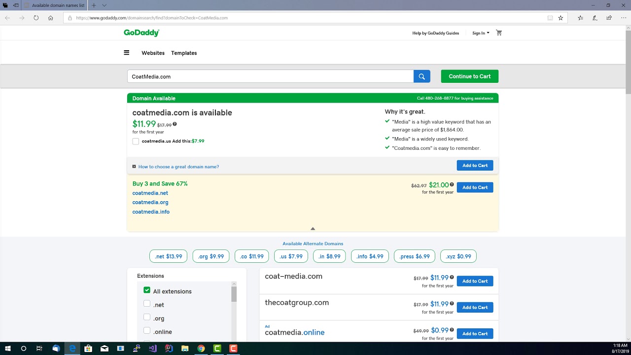 Free Domain Name Search And Check Domain Availability Tool