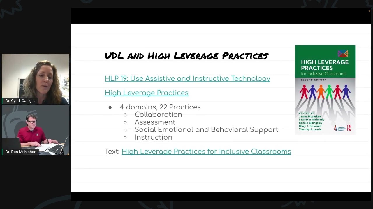 High Leverage Practices connection to Universal Design for Learning