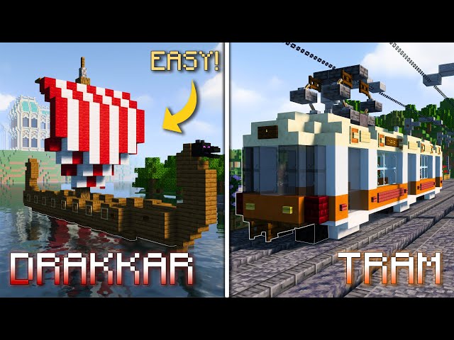 5 Minecraft Transport Ideas 🚋🚁🛶🚗 Minecraft Map