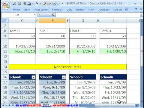 Excel Magic Trick 372: WORKDAY function - Find Date in Future