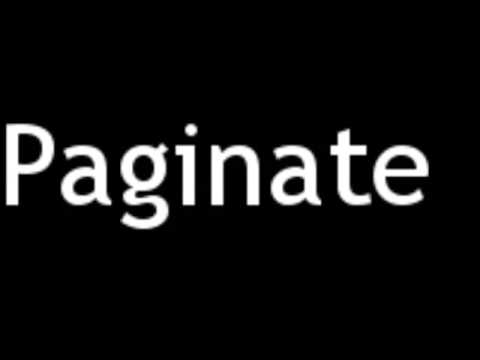 How to Pronounce Paginate