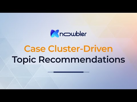 Knowbler's Case Cluster Driven Article Topic Recommendations | Revolutionize Your Knowledge Base
