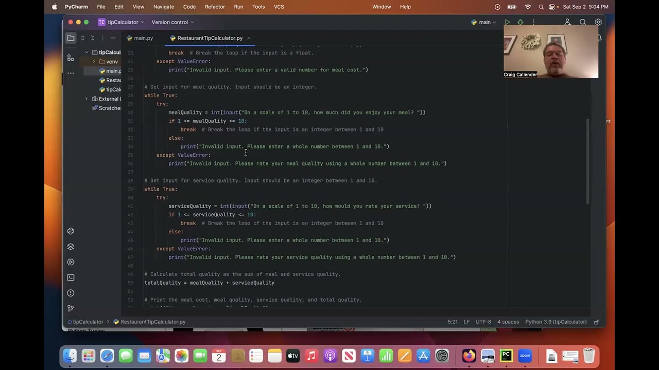 Restaurant Tip Calculator in Python