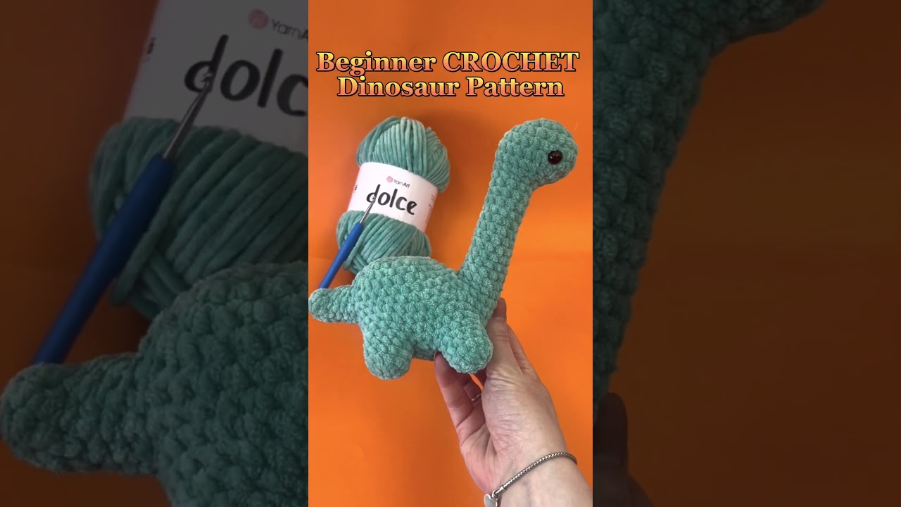 Beginner CROCHET Dinosaur Pattern. PDF Amigurumi Dinosaur Patern