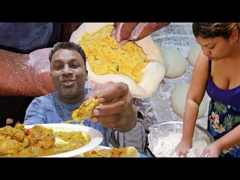 Cozy Rainy Day Cooking: Delicious Dhalpuri & Curry Chicken with Peas