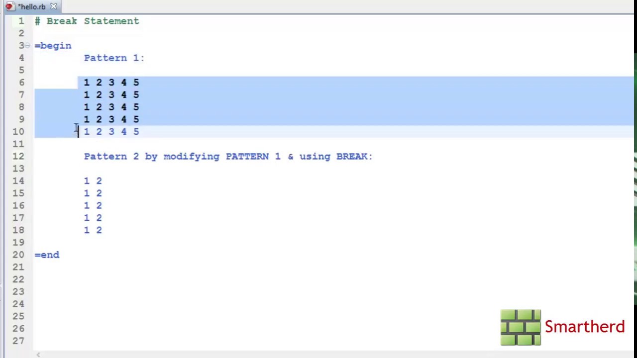#22 Ruby Tutorial: Break Statement with Codes in Ruby