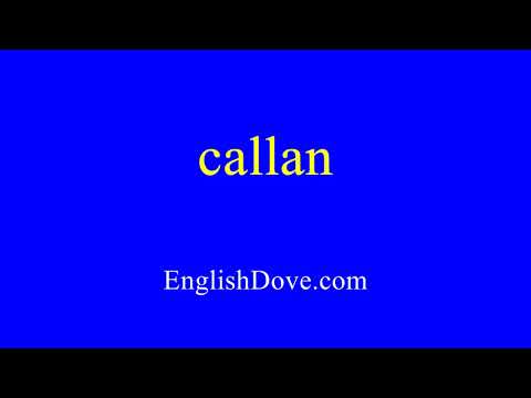 How to pronounce callan in American English
