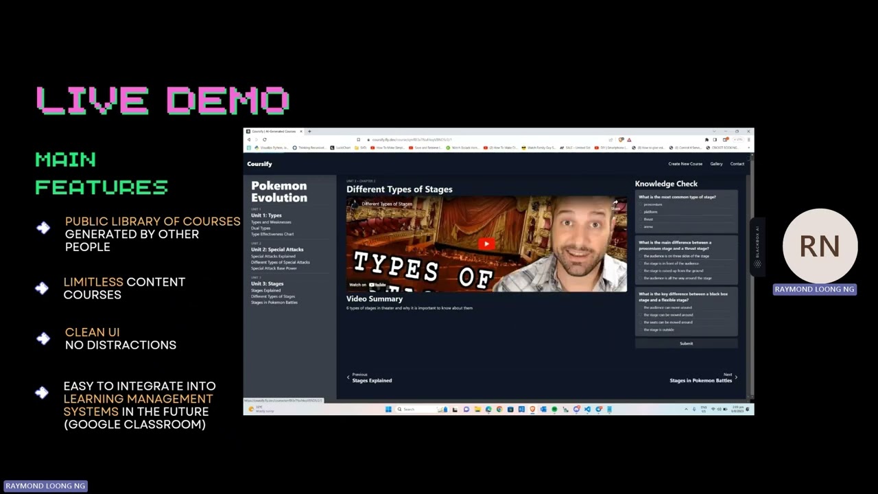 Coursify 5 minute demo video