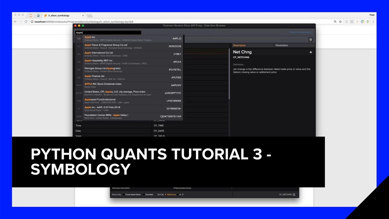 Python Quants Tutorial 3 - Symbology | Refinitiv Developers
