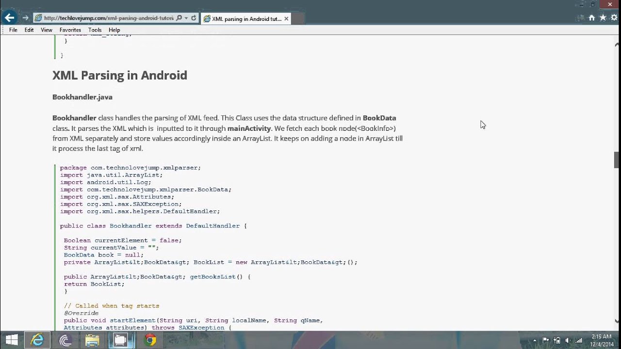 XML parsing in Android tutorial –