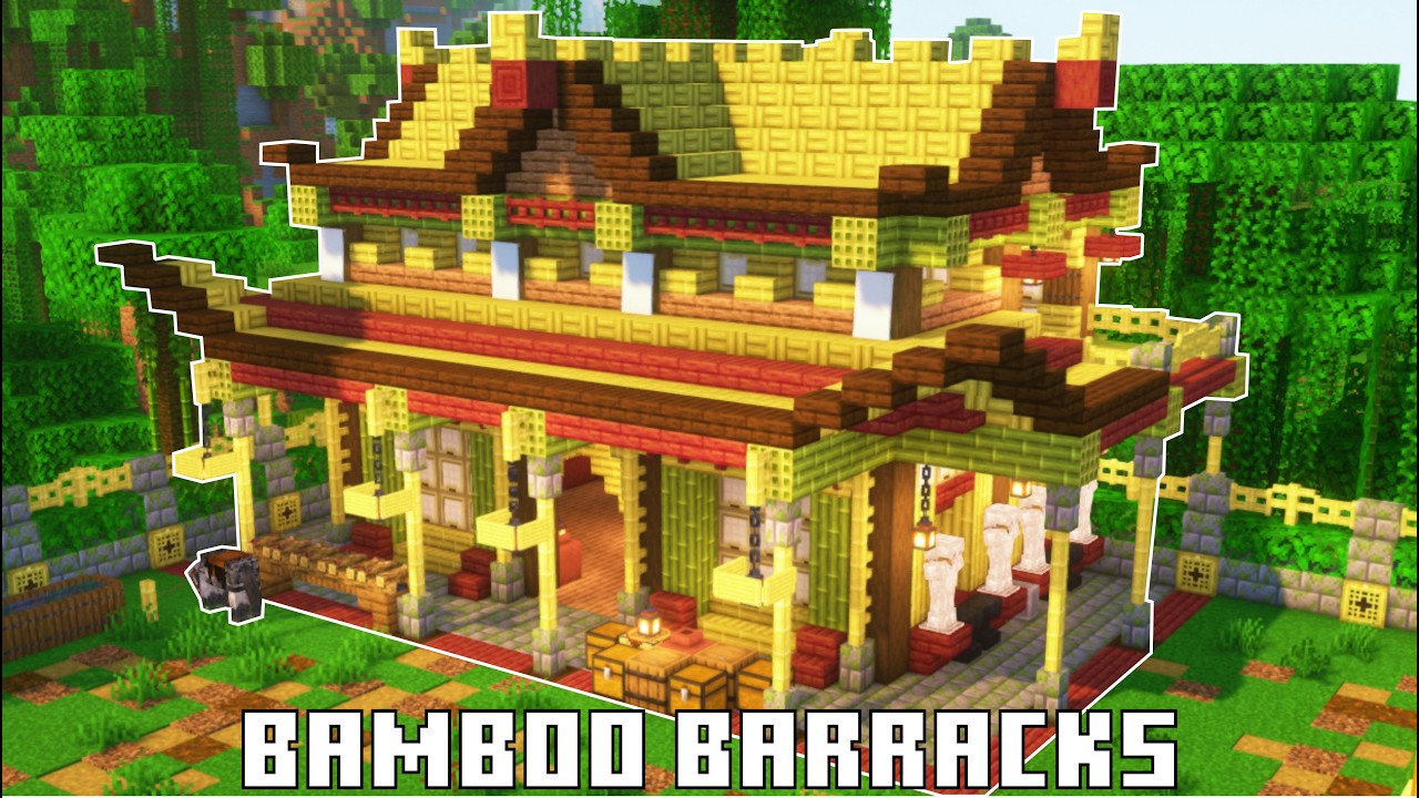 How to build Bamboo Barracks - Minecraft tutorial - Minecraft Builders