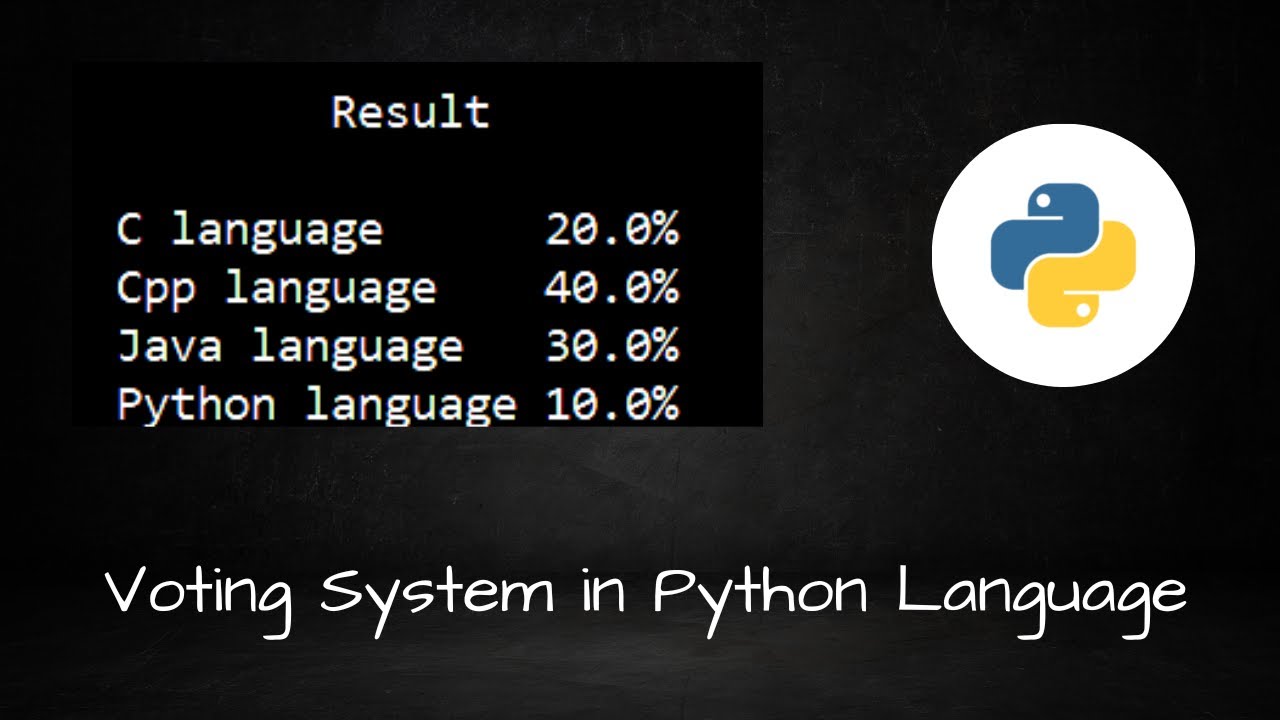 Voting system in python language || Python language project