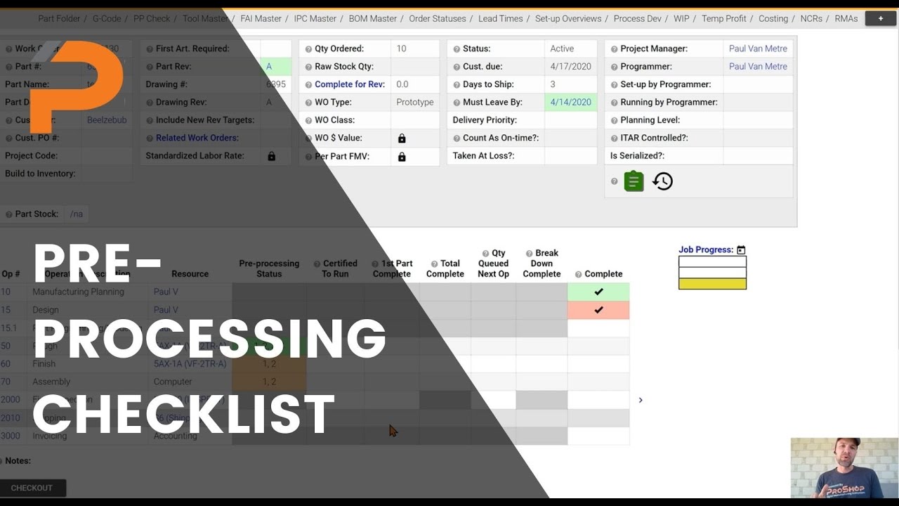Pre-Processing Checklist