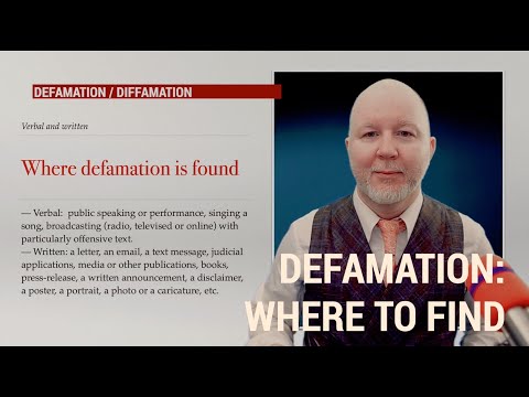 Defamation - where can you find it