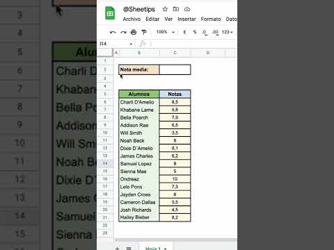 ¿Cuál es la nota media de tu clase? #aprendeconsheetips #googlesheets #excel #promedio #notamedia