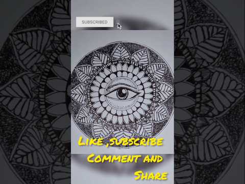 The eye of awareness"a mandala art with deep meaning"😌#mandala#art #blackandwhite mandala#thirdeye🙏🦚