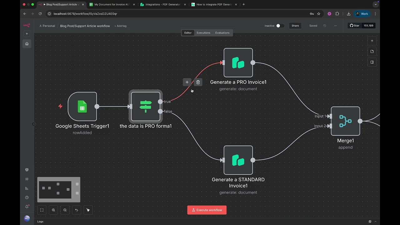 Generate Automated Invoices with n8n, Google Sheets & PDF Generator API