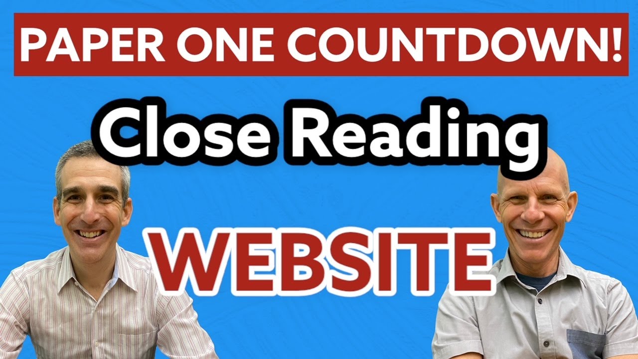 Countdown to Paper One - Website - Conventions and Close Reading