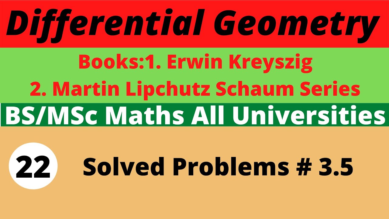 22. Solved  Problems  | Differential Geometry