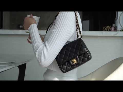 Chanel Classic Flap | Pebbled Black and Gold-Tone Metal | Luxury Vintage Outfits Fashion Style Bags