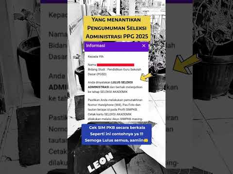 Jgn lupa cek SIM PKB secara berkala !!! #ppg2025 #infoguru #fyp #serdik #gurusd #gurukelas #simpkb
