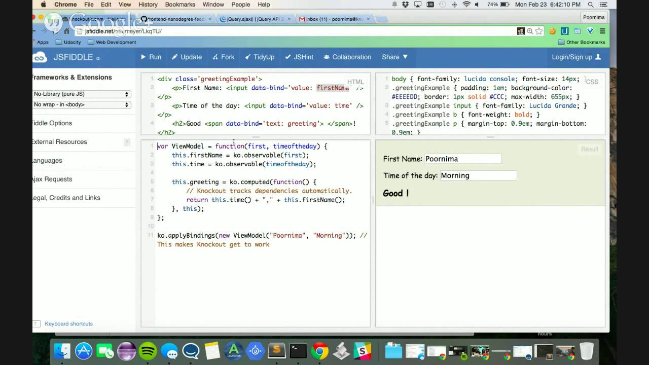 Knockout Tutorial Walkthrough