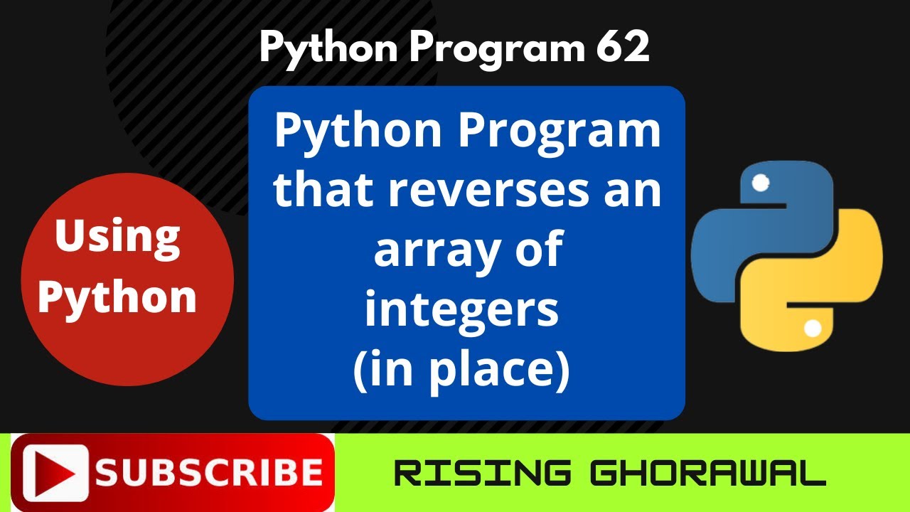 Python Program that reverses an array of integers (in place) | Python program to reverse a list