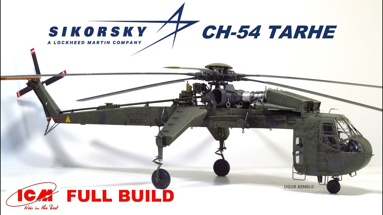 BUILDING ICM CH 54 TARHE SCALE HELICOPTER MODEL KIT - WITH FULL BUILD PHASES