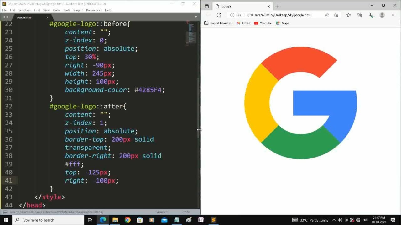 How to create a Google Logo Using HTML and CSS 2023