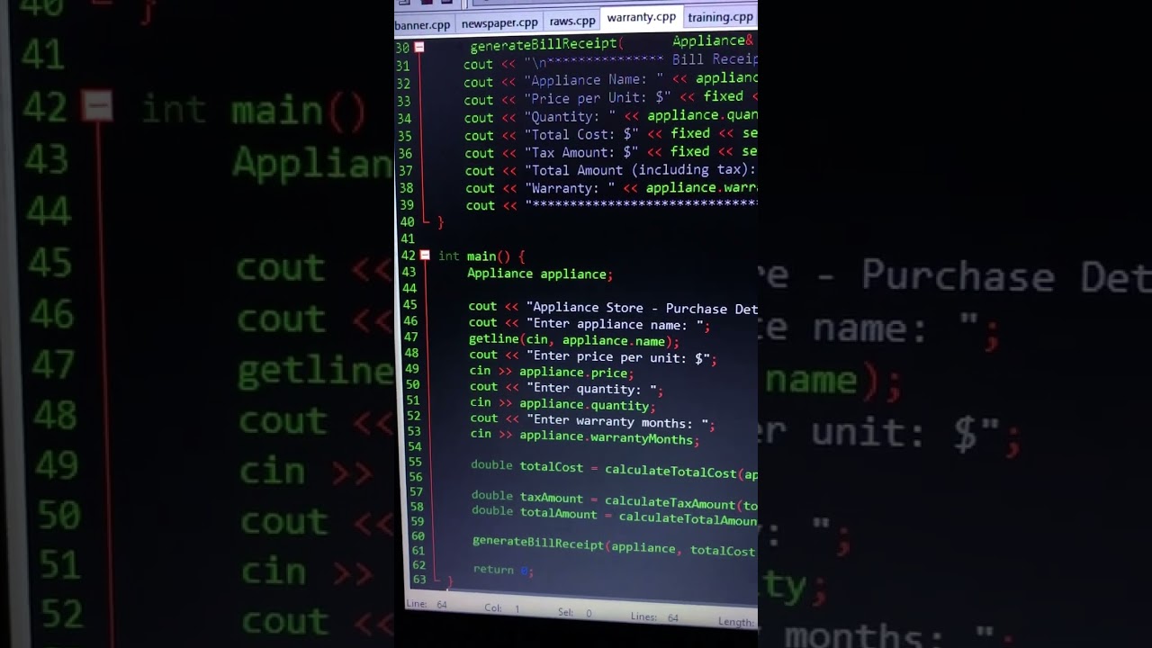 purchase receipt c++ #code #codemasters #coders #coderstokyo #coding #codinglife #codingninja