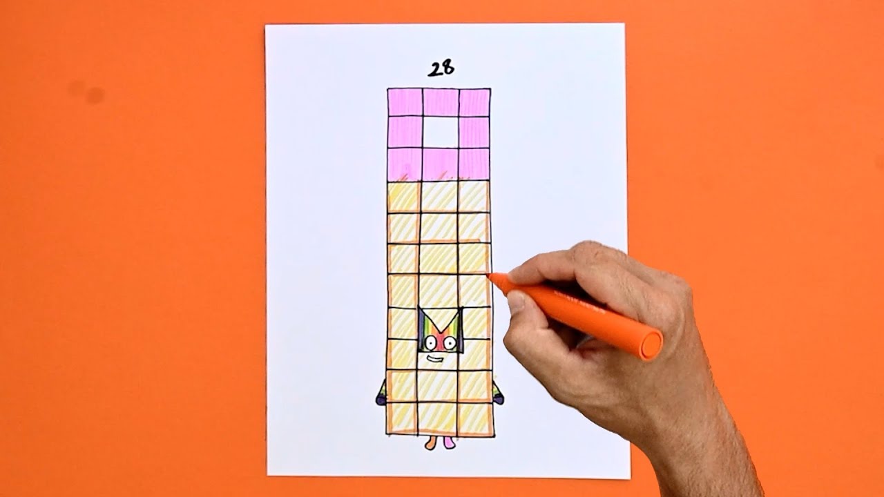 How to draw Numberblock 28