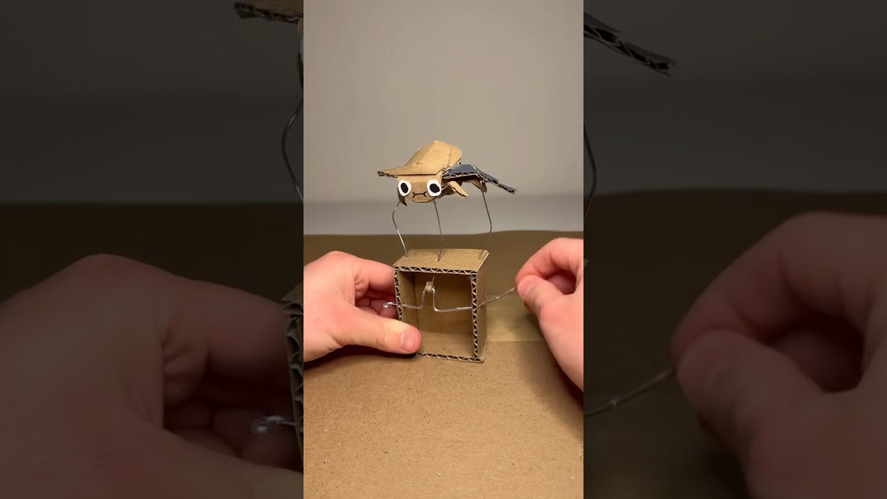 I made a mechanical silly beetle from cardboard!🪲