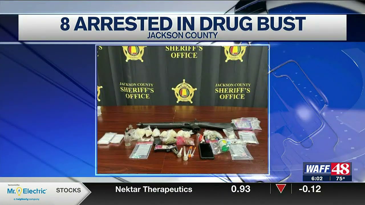 Eight people arrested in Jackson County following drug bust