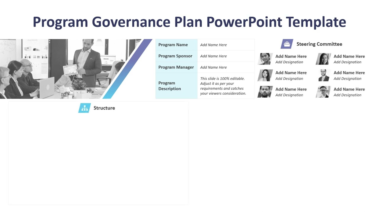 Program Governance Plan PowerPoint Template | Kridha Graphics