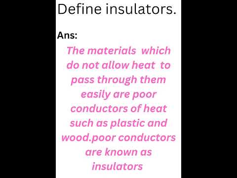 Define insulators see the answer