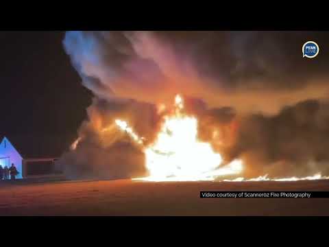 Flames engulf chicken barn in central Pa.