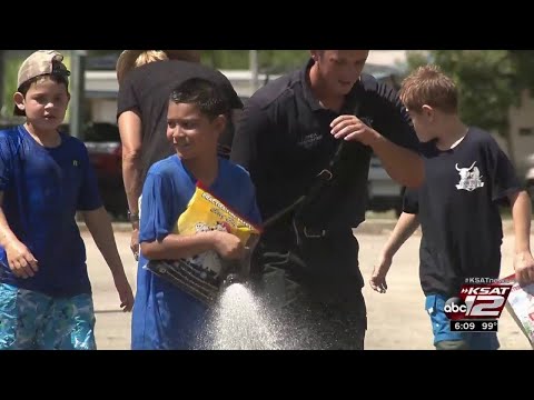 Young burn survivors bond with first responders at Camp David