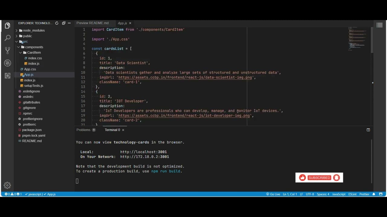 React JS | Coding Practice-3 | Technology Cards | NxtWave | CCBP 4.0