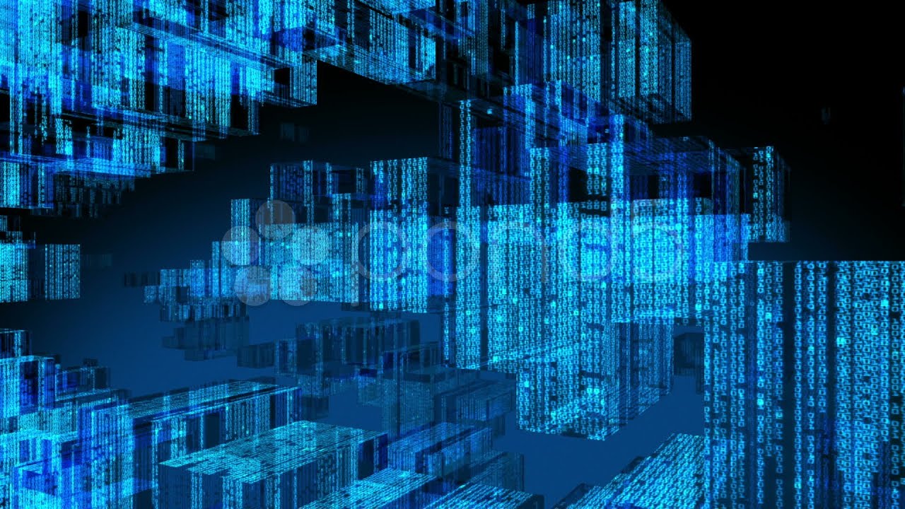 Data Code Digital Computer Matrix Technology. Stock Footage