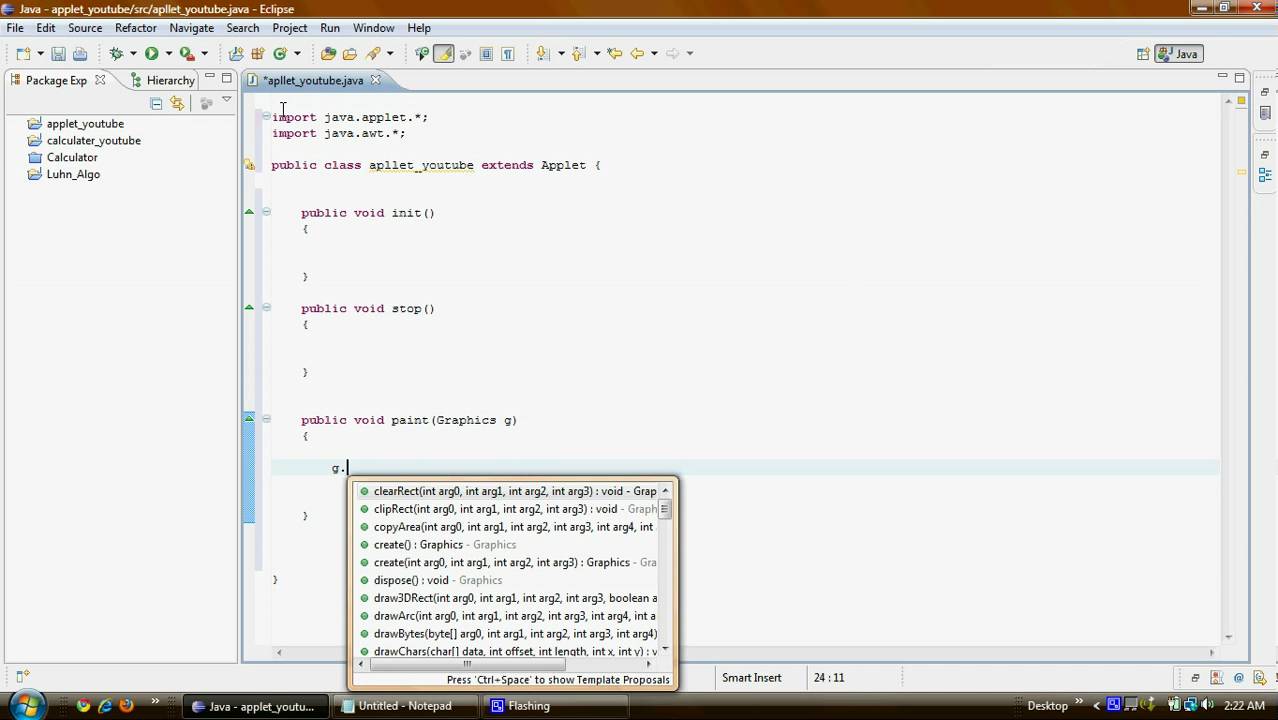 Java Applet Tutorials Eclipse 1/6