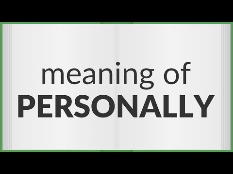 Personally | meaning of Personally