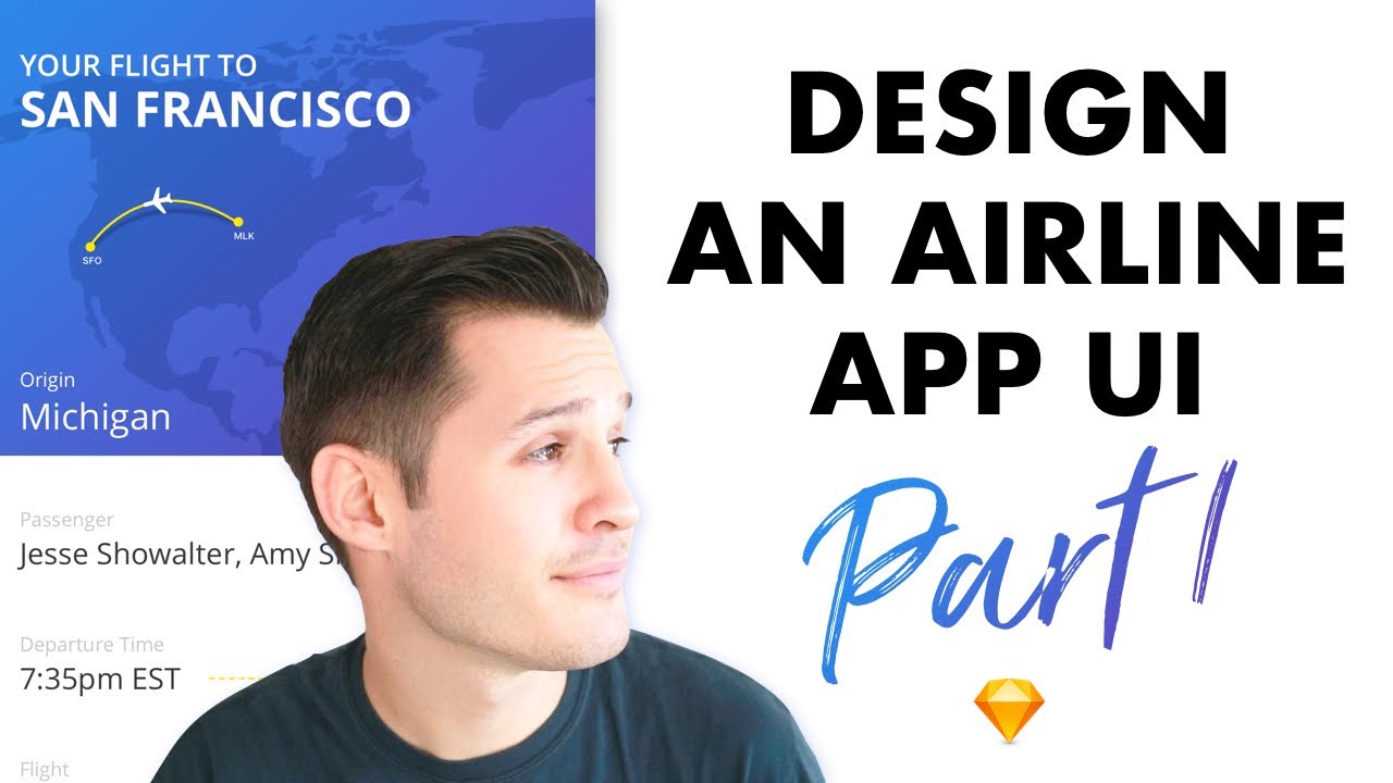 Flight Ticket App Interface Design Part 1 • UI Design Tutorial