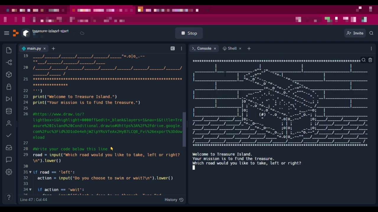Treasure Island Project | #100DayOfCode | Python