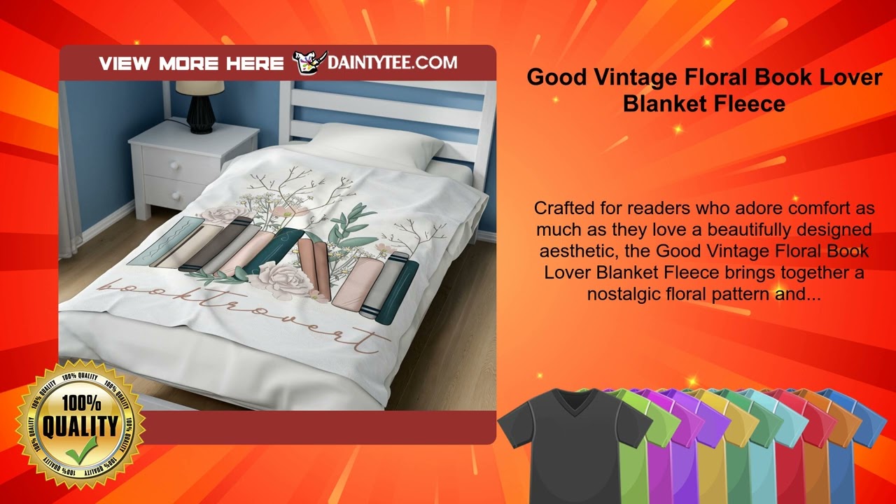Good Vintage Floral Book Lover Blanket Fleece